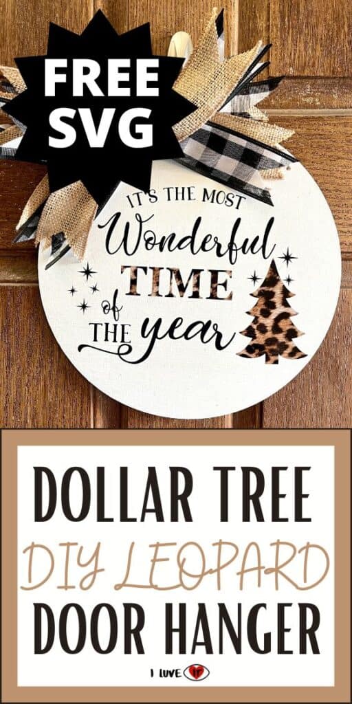 Dollar Tree Buffalo Plaid and Leopard DIY Christmas Door Hanger - I Luve It