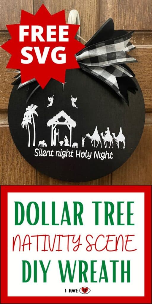 Easy To Make Dollar Tree Nativity Scene DIY Christmas Wreath - I Luve It