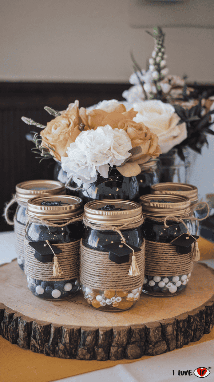 12 DIY High School Graduation Mason Jar Centerpieces - I Luve It