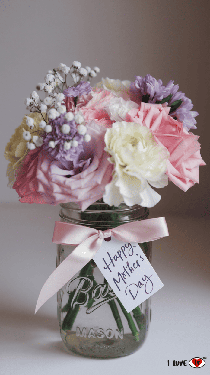10 Beautiful Mother's Day Mason Jar Flower Arrangements - I Luve It