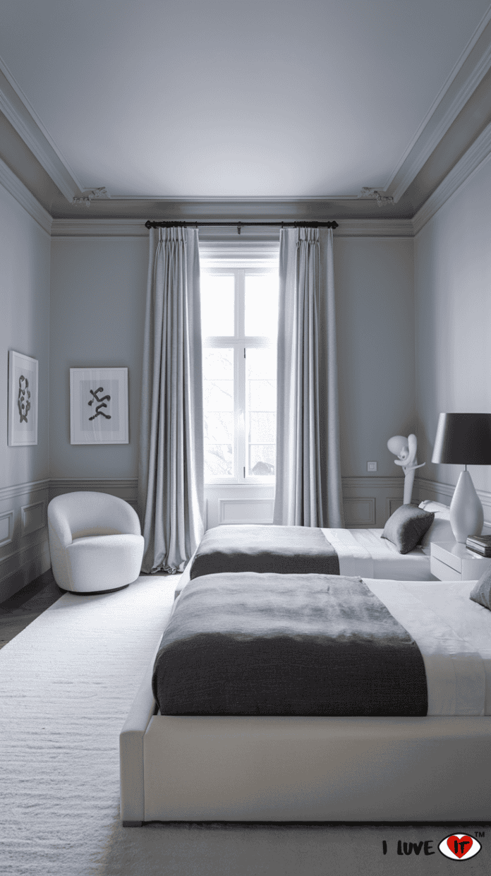 20 Stunning Gray and White Bedroom Ideas for Every Style - I Luve It
