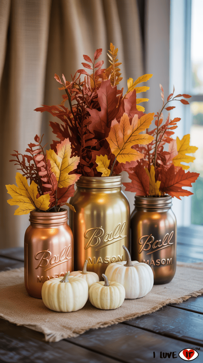 15 Easy DIY Fall Mason Jar Centerpieces - I Luve It