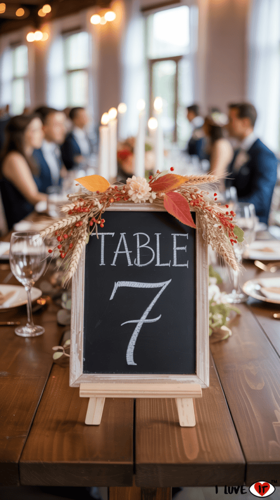 10 Fall Wedding Table Numbers to Elevate Your Autumn Reception - I Luve It