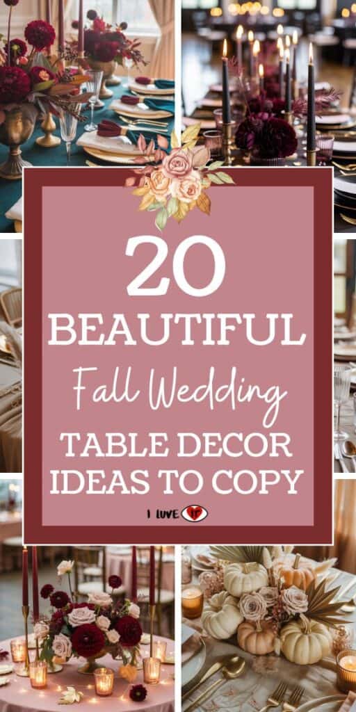 20 Fall Wedding Table Decor Ideas You'll Fall In Love With - I Luve It